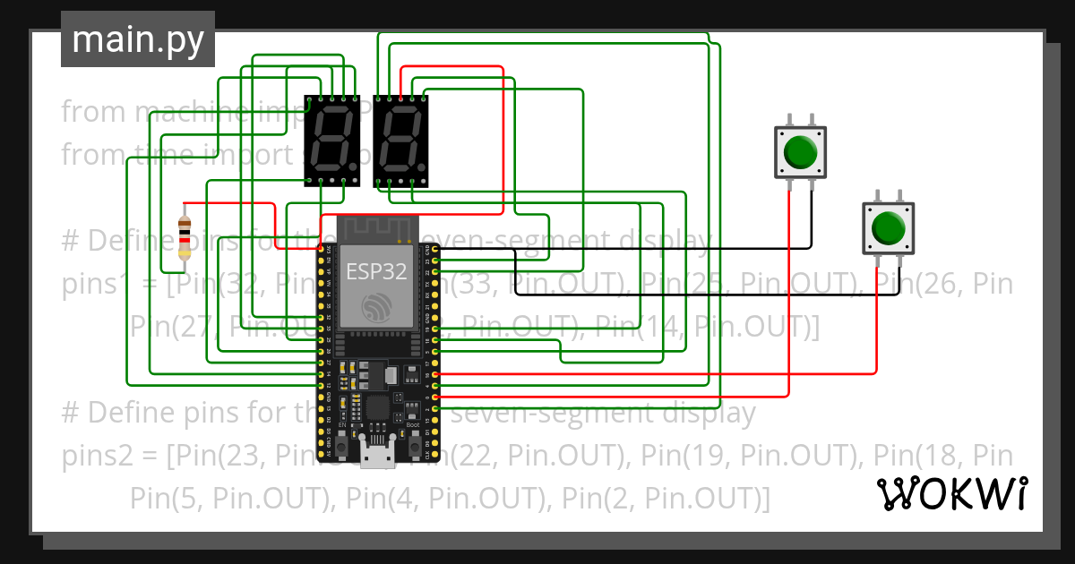 00 to 99 by push button Copy - Wokwi ESP32, STM32, Arduino Simulator