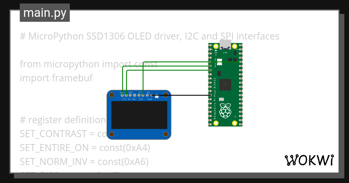 SSD1306 OLED Copy - Wokwi ESP32, STM32, Arduino Simulator