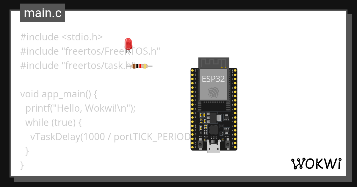 ESP 32 - Wokwi ESP32, STM32, Arduino Simulator