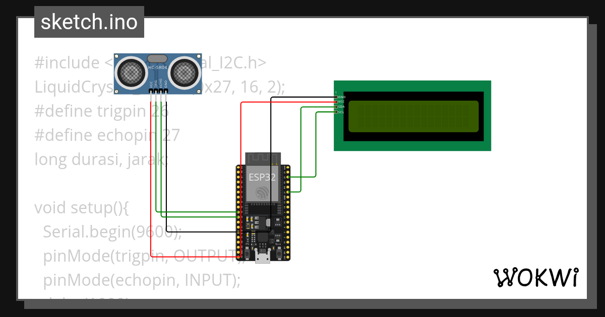 Tampilan LCD (nama_no) - Wokwi ESP32, STM32, Arduino Simulator