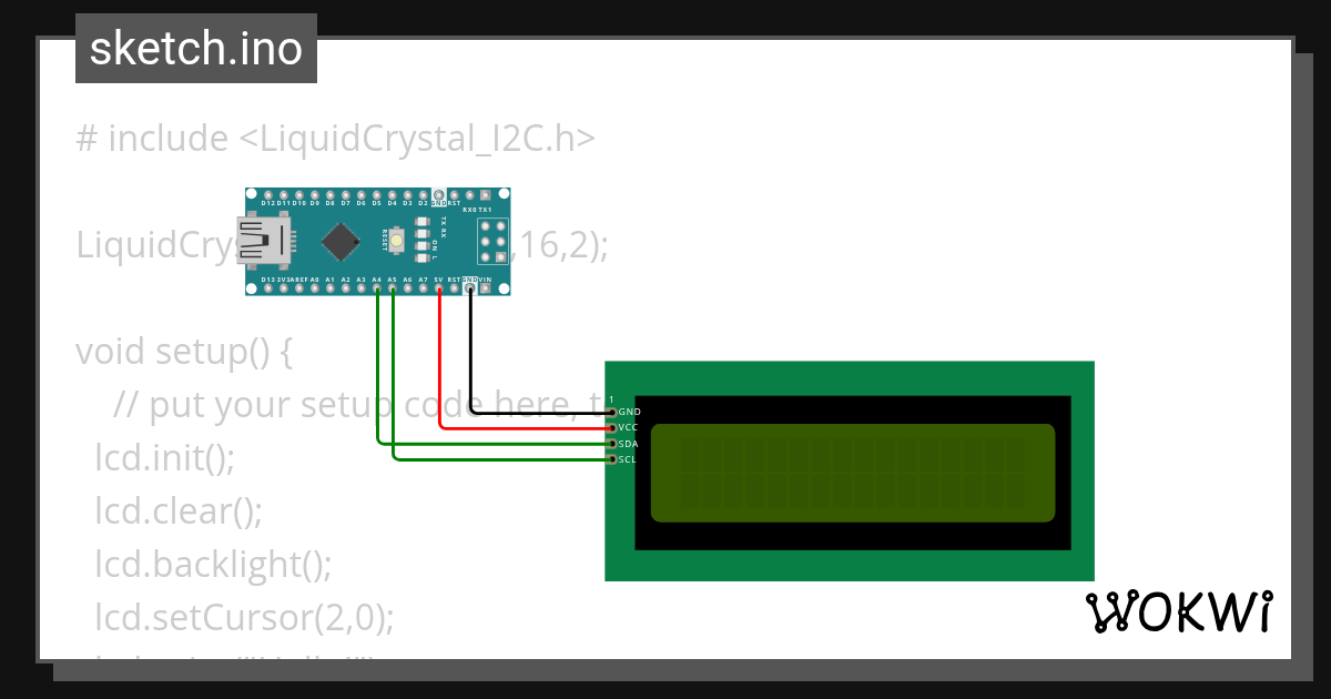 LCD_I2C_Tutorial Copy - Wokwi ESP32, STM32, Arduino Simulator LCD_I2C_Tutorial Copy - Wokwi ESP32, STM32, Arduino Simulator