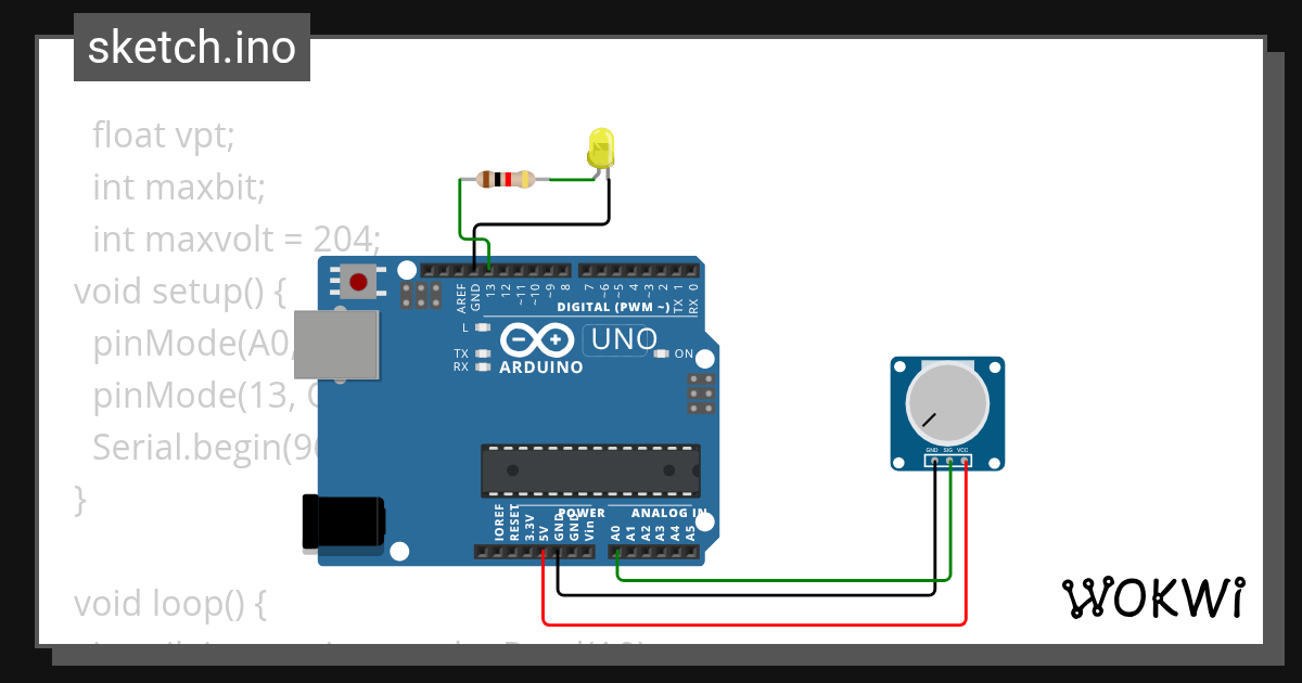Potensiometer Wokwi Esp32 Stm32 Arduino Simulator