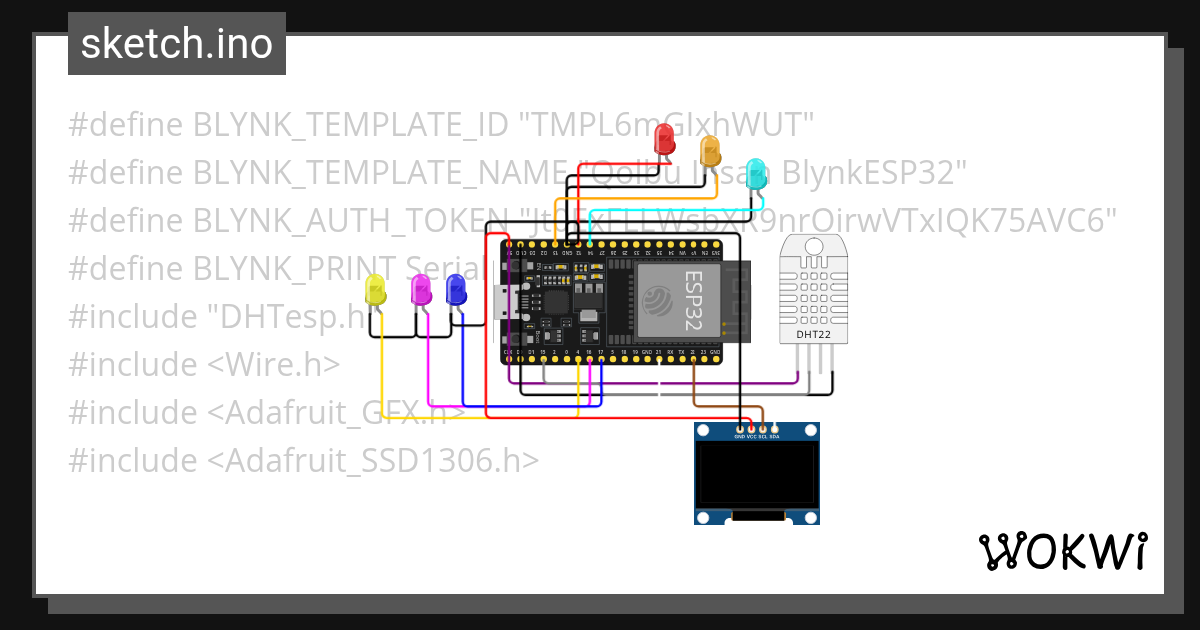esp32 dht22 reigaa monitoring oled - Wokwi ESP32, STM32, Arduino Simulator