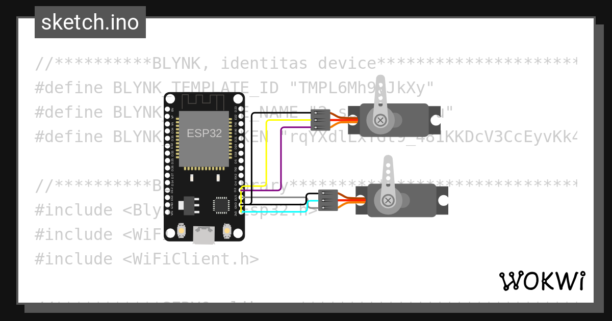 Blynk Control Servo Qolbu Wokwi Esp32 Stm32 Arduino Simulator 8143