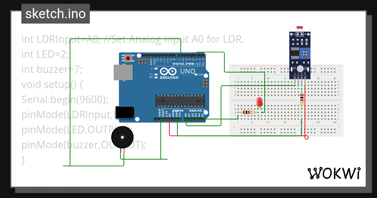 LDR - Wokwi ESP32, STM32, Arduino Simulator