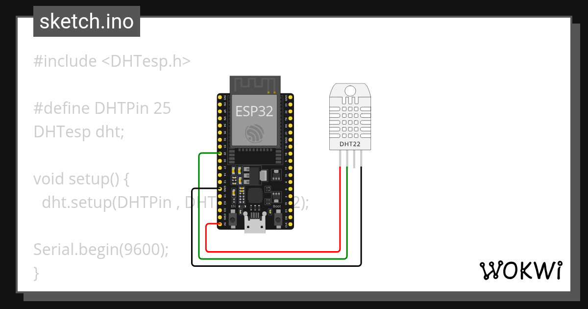 DHT22 - Wokwi ESP32, STM32, Arduino Simulator