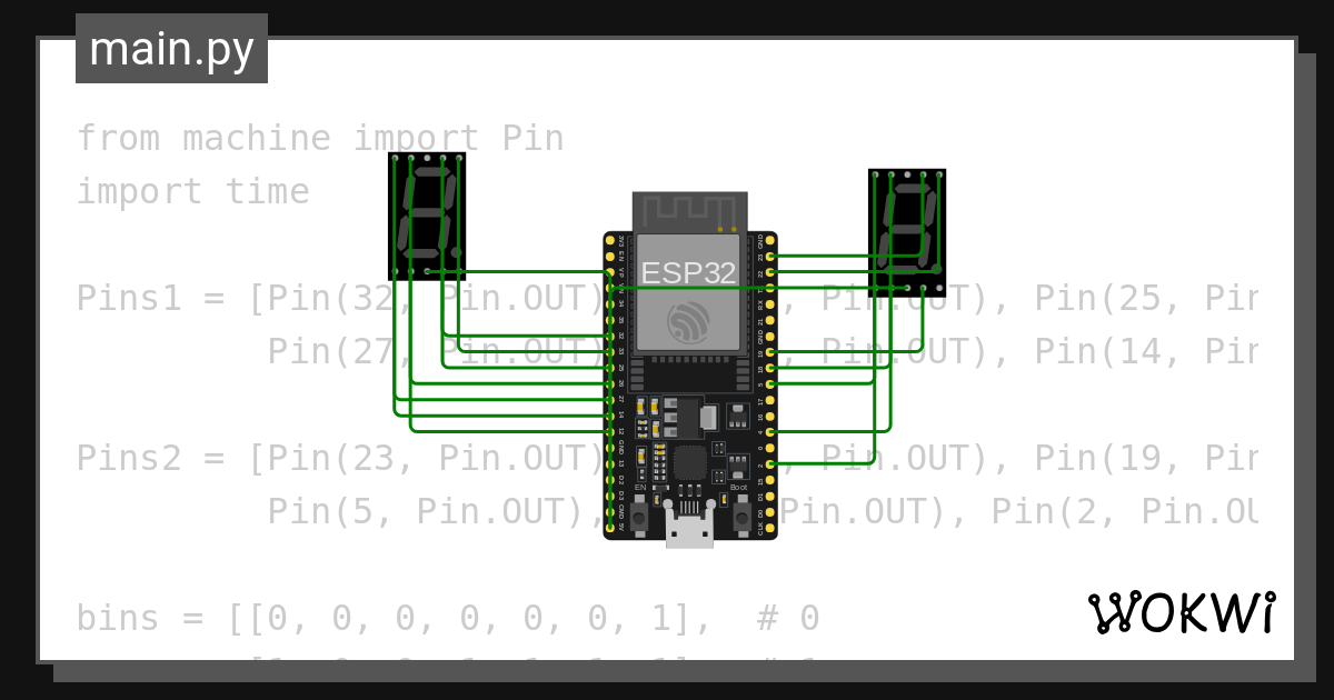 0 99 Seven Seg Wokwi Esp32 Stm32 Arduino Simulator 1355