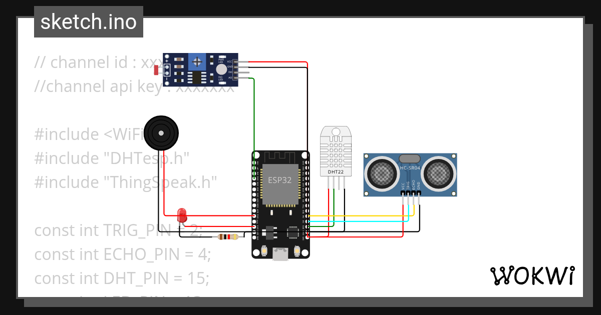esp32-dht22-HCSR04-thingspeak ejemplo IOT 010 Copy - Wokwi ESP32, STM32, Arduino Simulator