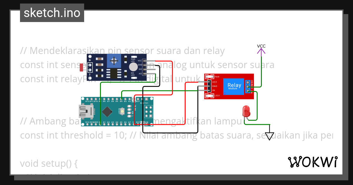 Audio to Relay - Wokwi ESP32, STM32, Arduino Simulator