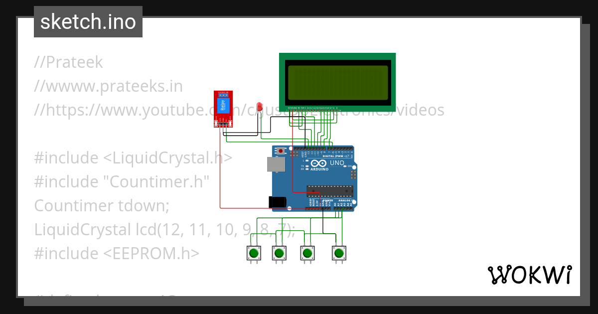timer with mills - Wokwi ESP32, STM32, Arduino Simulator