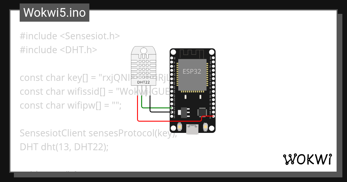 workshop4 จำลองวัดค่าอุณหภูมิความชื้น - Wokwi ESP32, STM32, Arduino Simulator