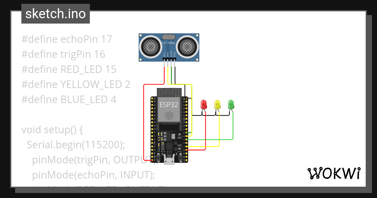 Sensor Ultrasonik Wokwi Esp32 Stm32 Arduino Simulator 6151