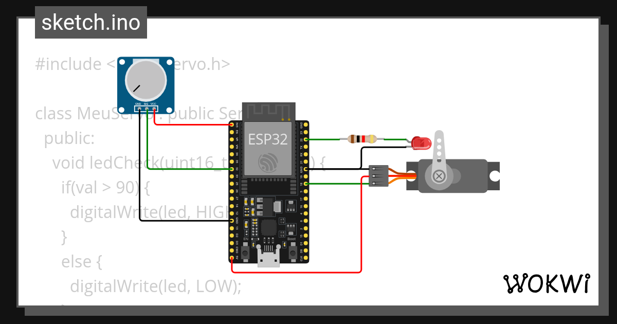 Exemplo Classe Servo - Wokwi ESP32, STM32, Arduino Simulator