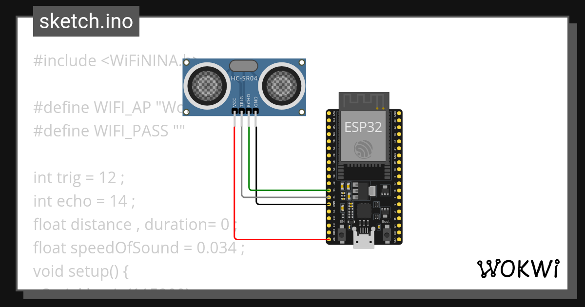 Ultrasonic - Wokwi ESP32, STM32, Arduino Simulator