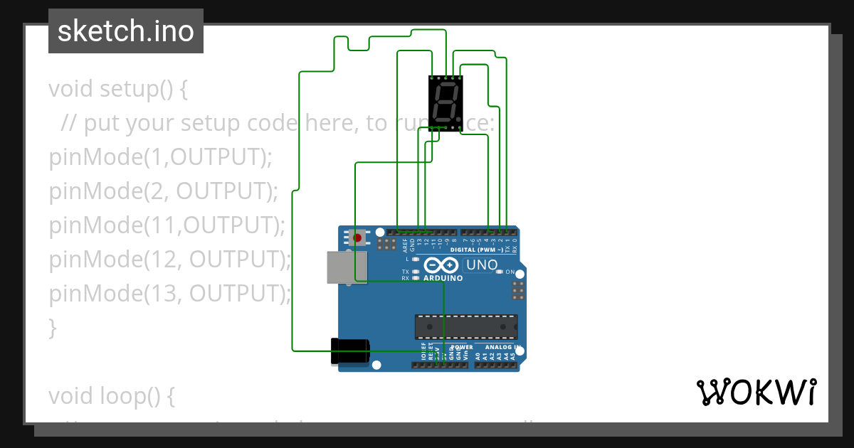 Percobaan Sevensegmen Wokwi Esp32 Stm32 Arduino Simulator 