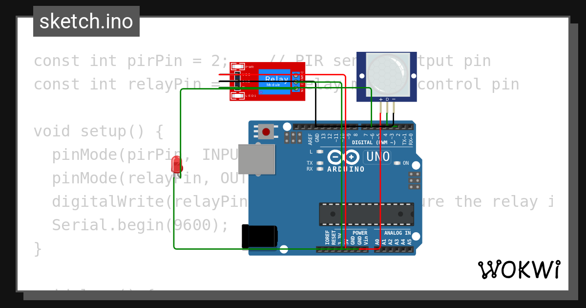 Control Relay Module Using Pir Sensors Data Using Arduino Wokwi 0429