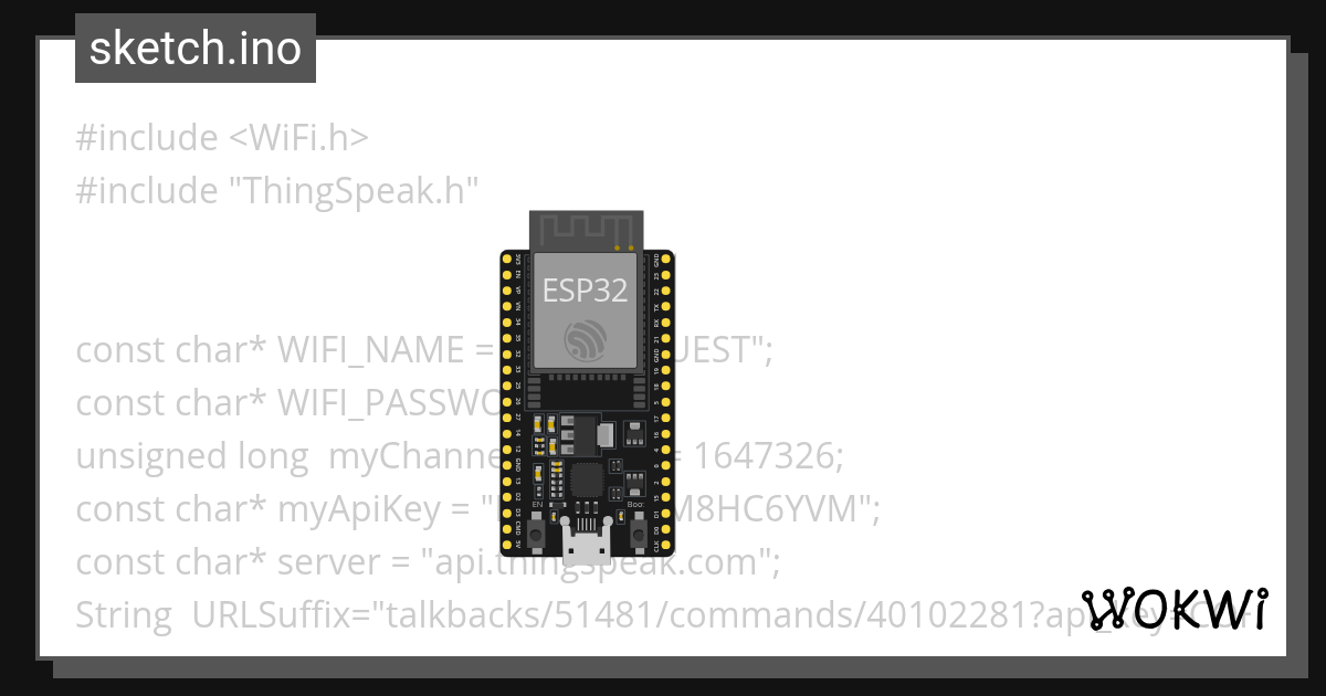 Read Thingspeak Test Wokwi Esp32 Stm32 Arduino Simulator 