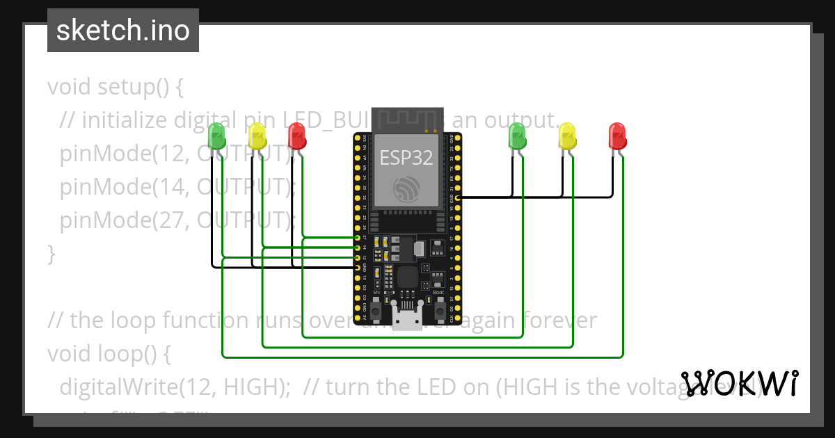 Traffic model - Wokwi ESP32, STM32, Arduino Simulator