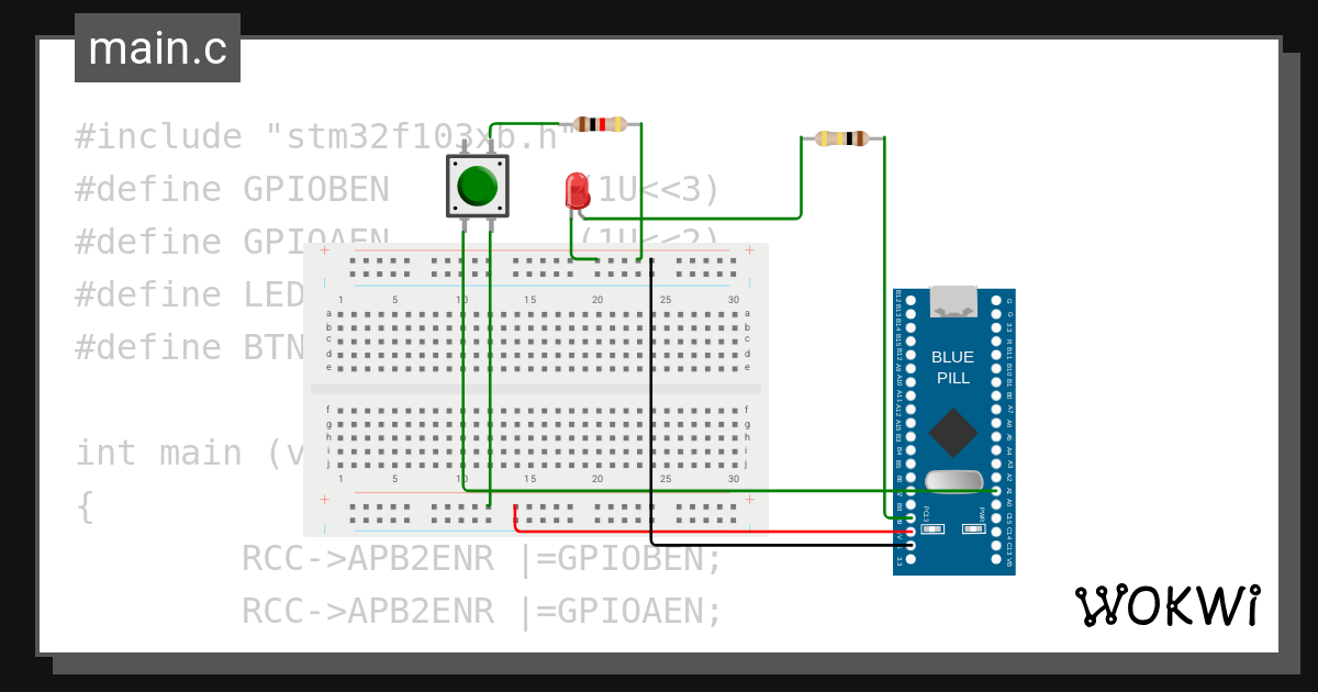 Piscando Led Com Btn Wokwi Esp32 Stm32 Arduino Simulator
