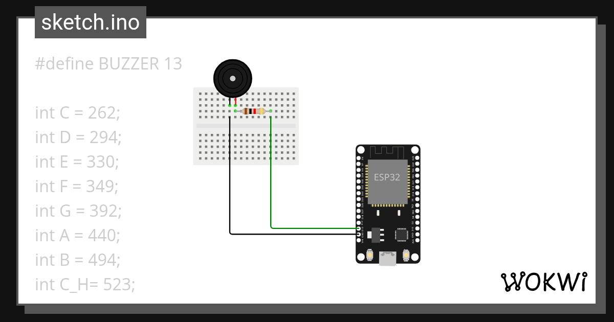Week 2 Buzzer Wokwi Esp32 Stm32 Arduino Simulator 9557