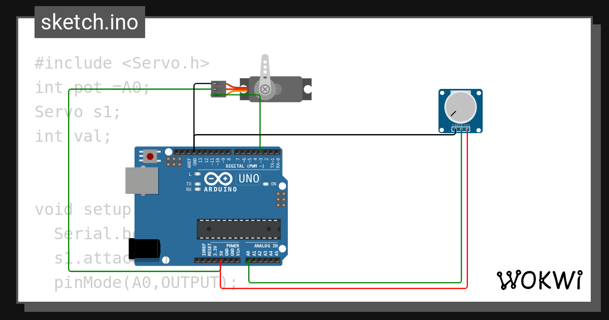 Servo Pot Wokwi Esp32 Stm32 Arduino Simulator