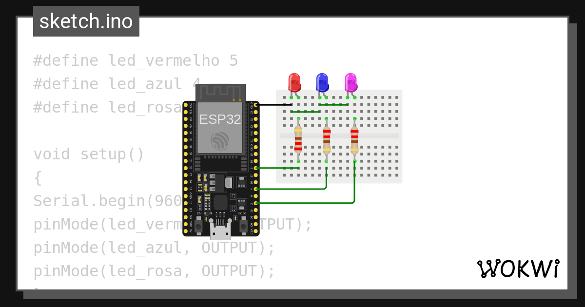 Blink Multiple Led Wokwi Esp32 Stm32 Arduino Simulator 7356