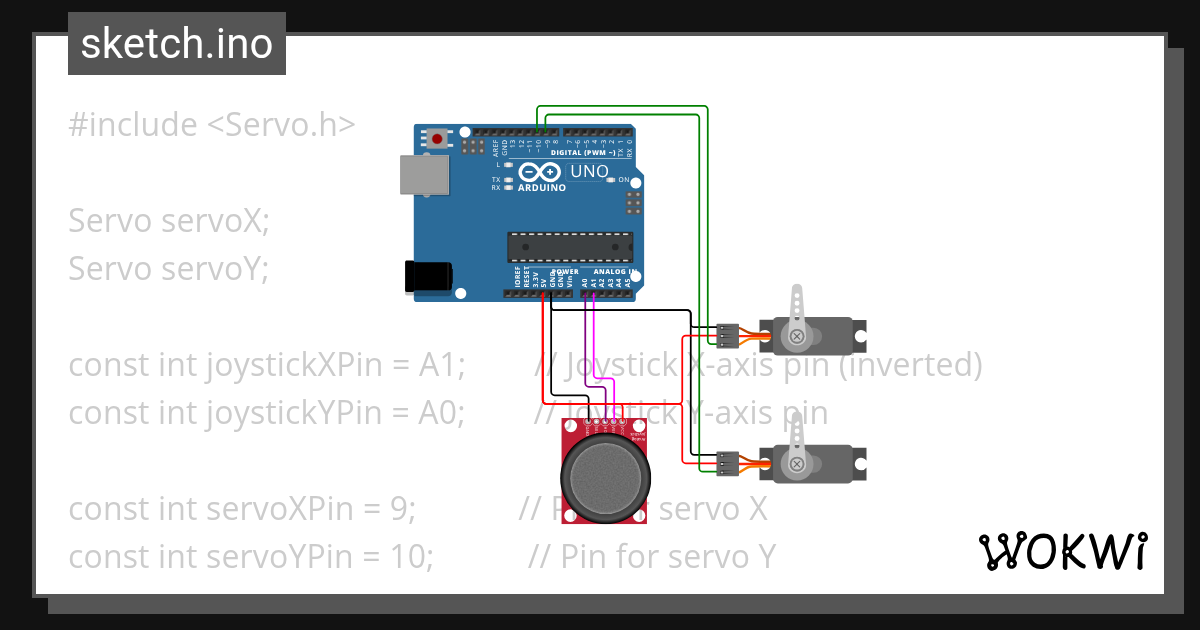Servo control for robot, with joystick and smooth motion. With max range and start postion Copy ...