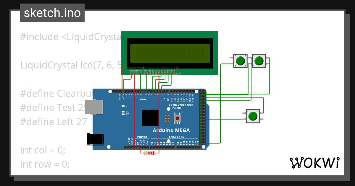 LCD Monitor Test - Wokwi ESP32, STM32, Arduino Simulator