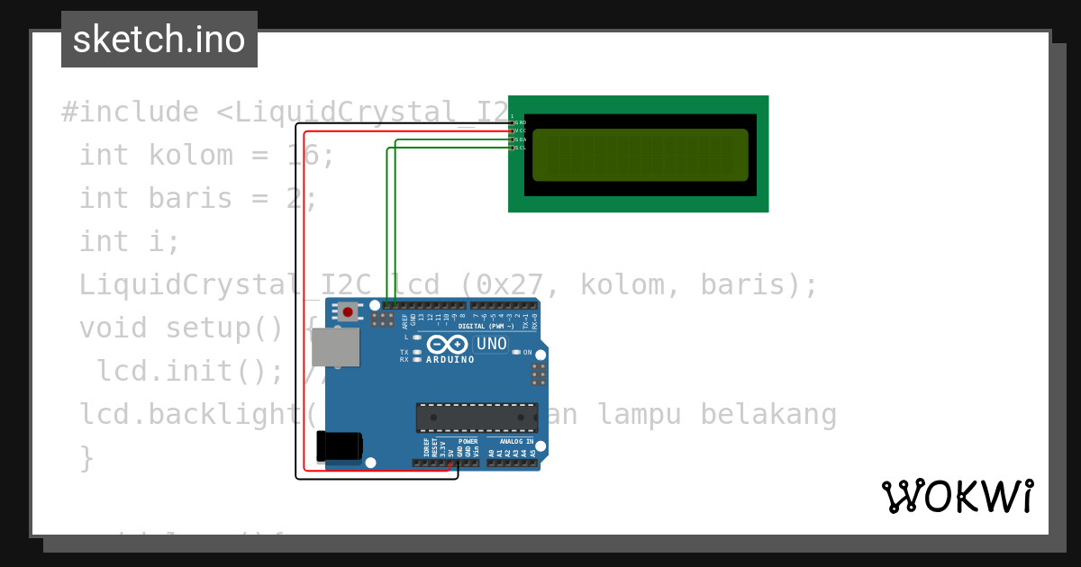 Running Txt Lcd I2c Wokwi Esp32 Stm32 Arduino Simulator