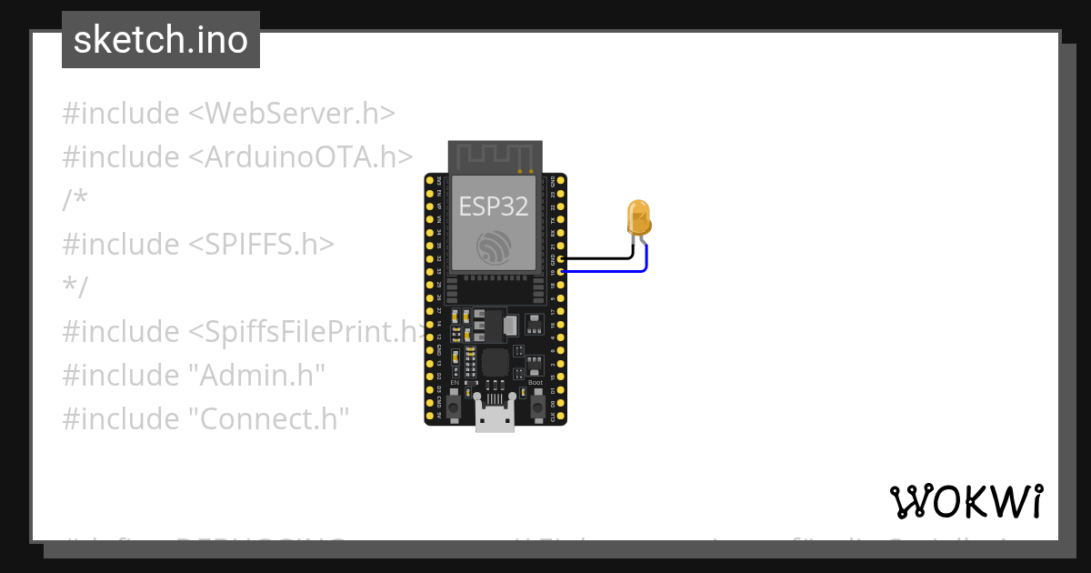 LED ESP32-Web Server - Wokwi ESP32, STM32, Arduino Simulator
