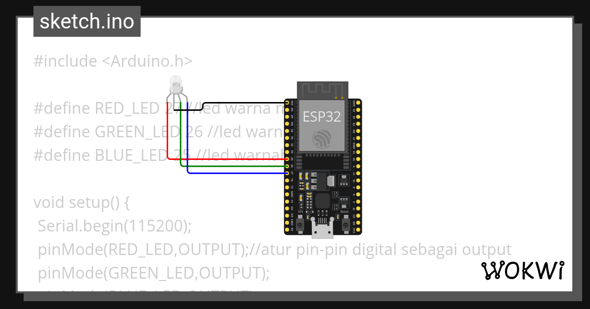 Praktikum Led - Wokwi ESP32, STM32, Arduino Simulator