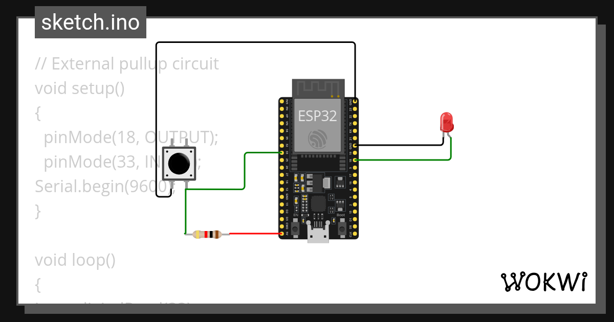 External Pull Up Circuit Wokwi Esp32 Stm32 Arduino Simulator 3777