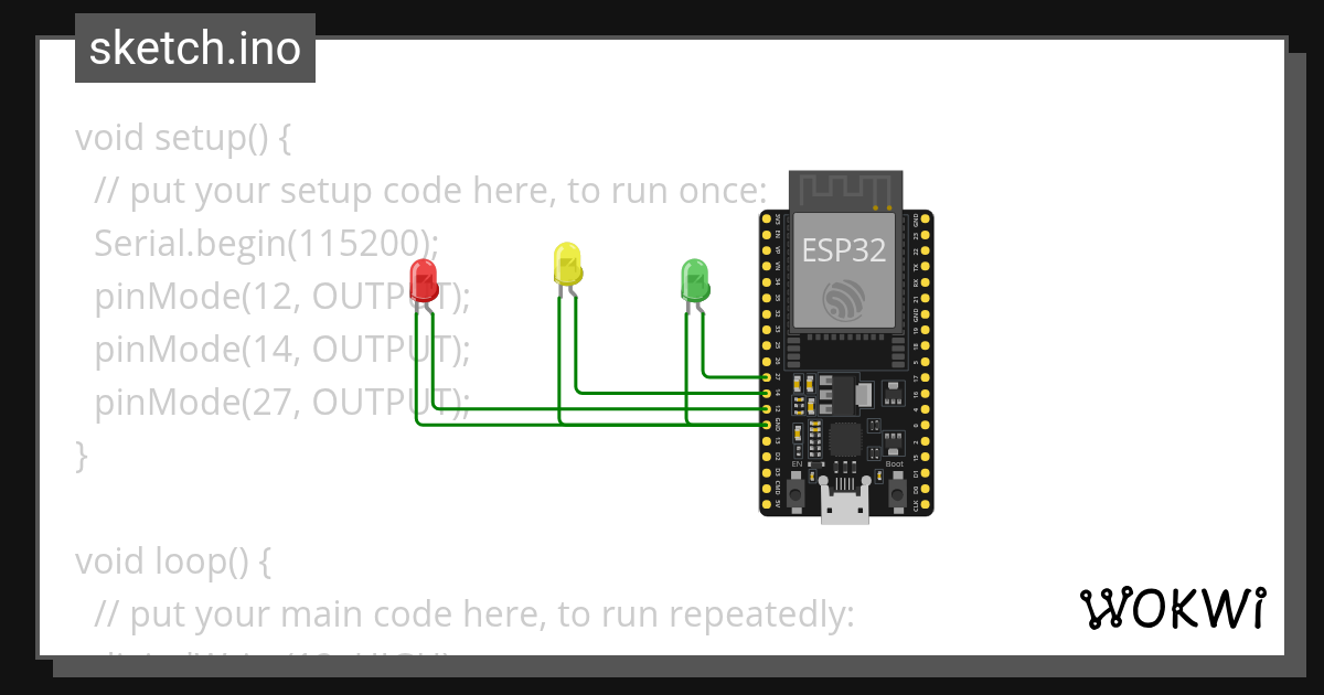 3led - Wokwi ESP32, STM32, Arduino Simulator 3led - Wokwi ESP32, STM32, Arduino Simulator