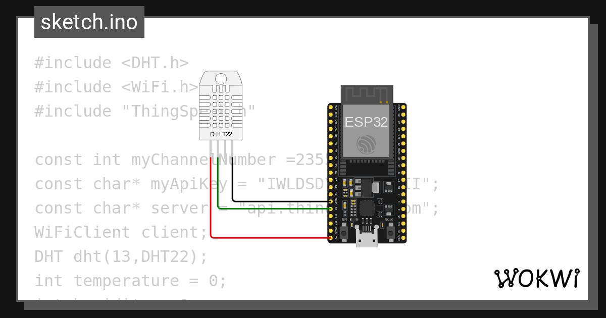 Dhtthinkspeak Wokwi Esp32 Stm32 Arduino Simulator