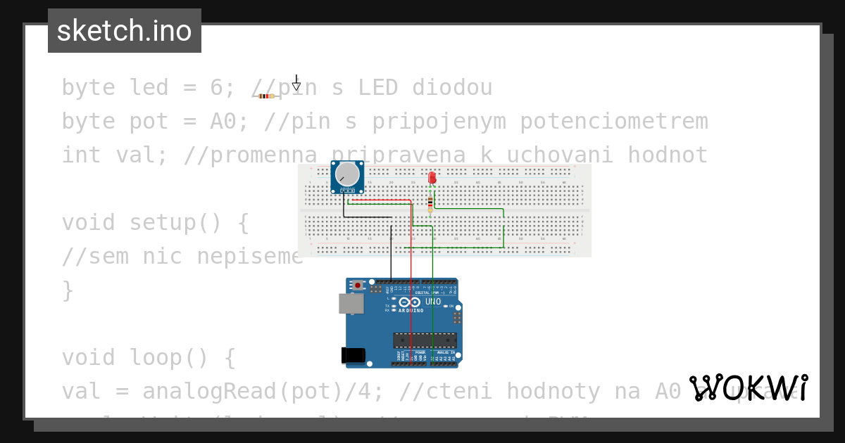 Ledka Potenc Wokwi Esp32 Stm32 Arduino Simulator