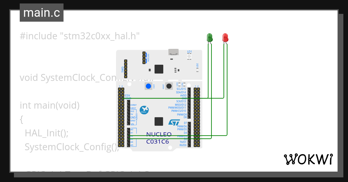 ST Nucleo - led controle Copy - Wokwi ESP32, STM32, Arduino Simulator