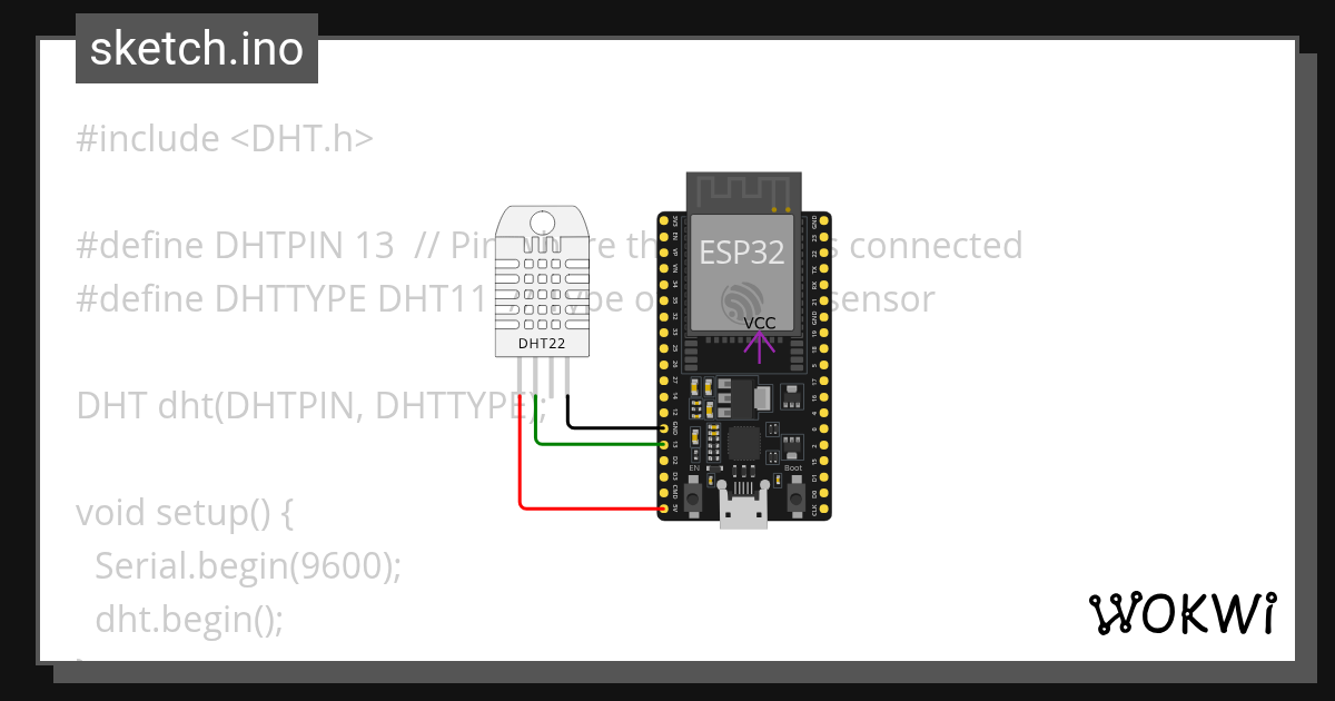 DHT11 - Wokwi ESP32, STM32, Arduino Simulator