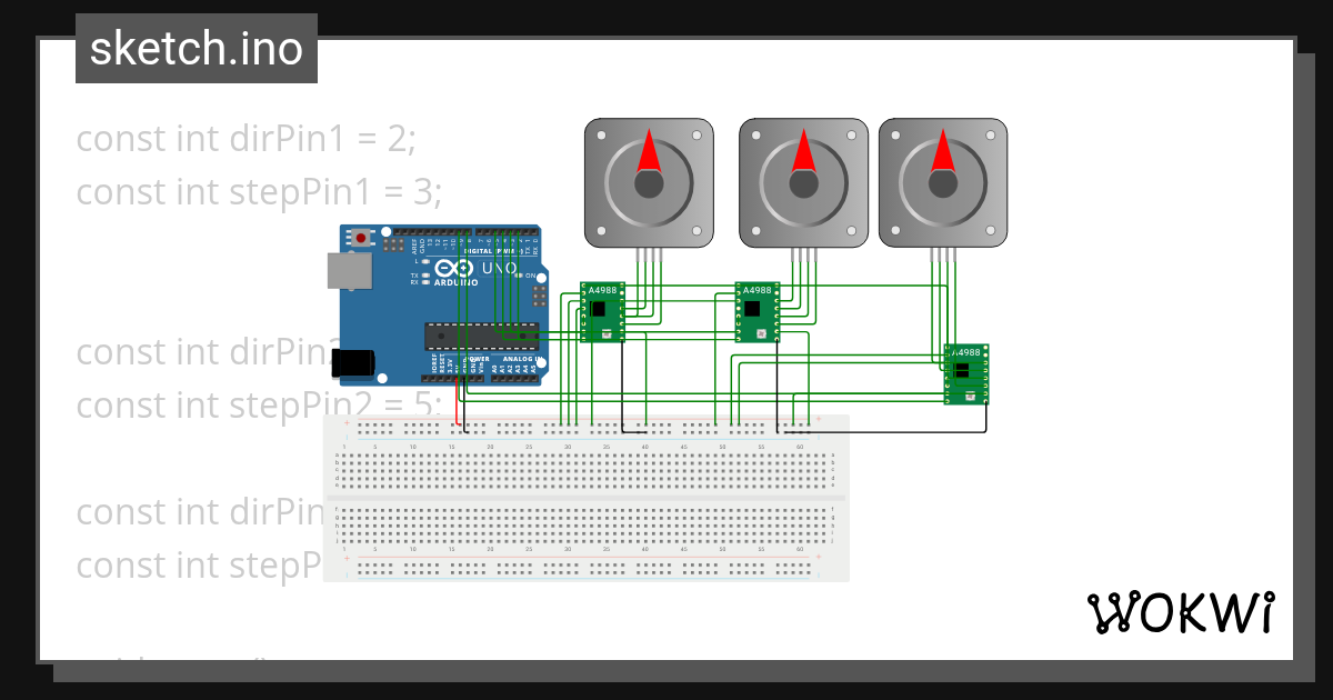 Multiple Stepper Motor - Wokwi ESP32, STM32, Arduino Simulator