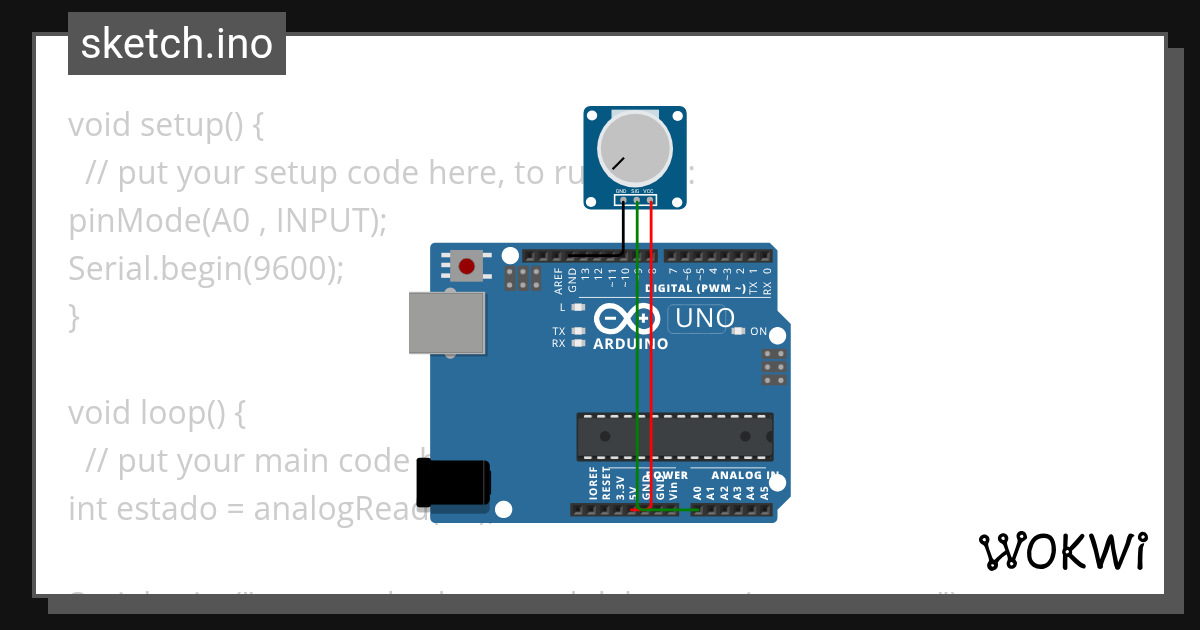mostrando valor del potenciometro - Wokwi ESP32, STM32, Arduino Simulator mostrando valor del potenciometro - Wokwi ESP32, STM32, Arduino Simulator