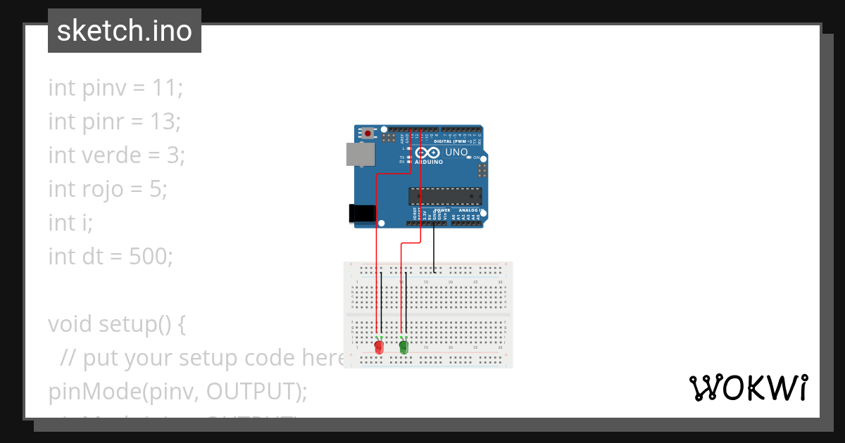 Intermitente Ciclo For Wokwi Esp32 Stm32 Arduino Simulator 9805