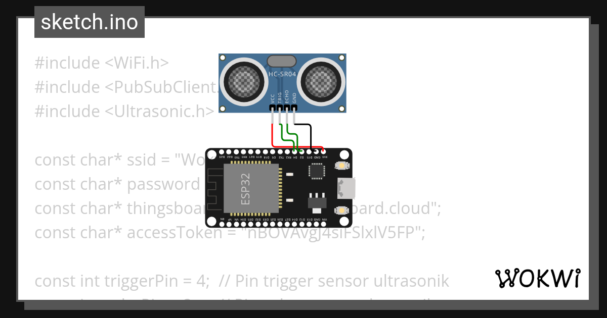 Ultrasonic Pake Thingsboard Wokwi Esp32 Stm32 Arduino Simulator 8041