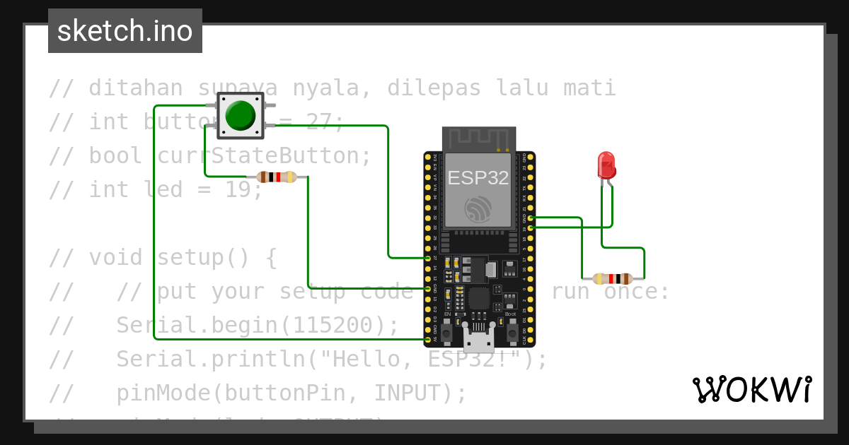 Buttonled Wokwi Esp32 Stm32 Arduino Simulator 
