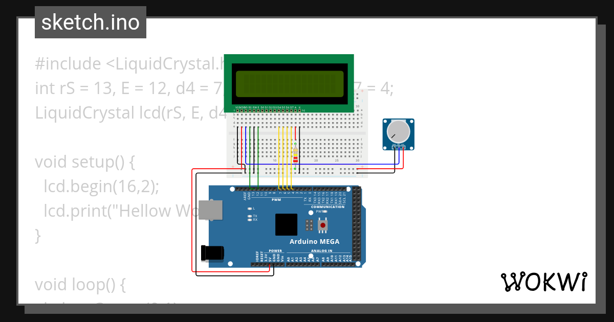 LCD Screen - Wokwi ESP32, STM32, Arduino Simulator