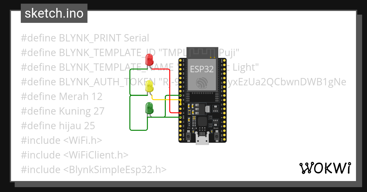 IOT TRaffic Light - Wokwi ESP32, STM32, Arduino Simulator