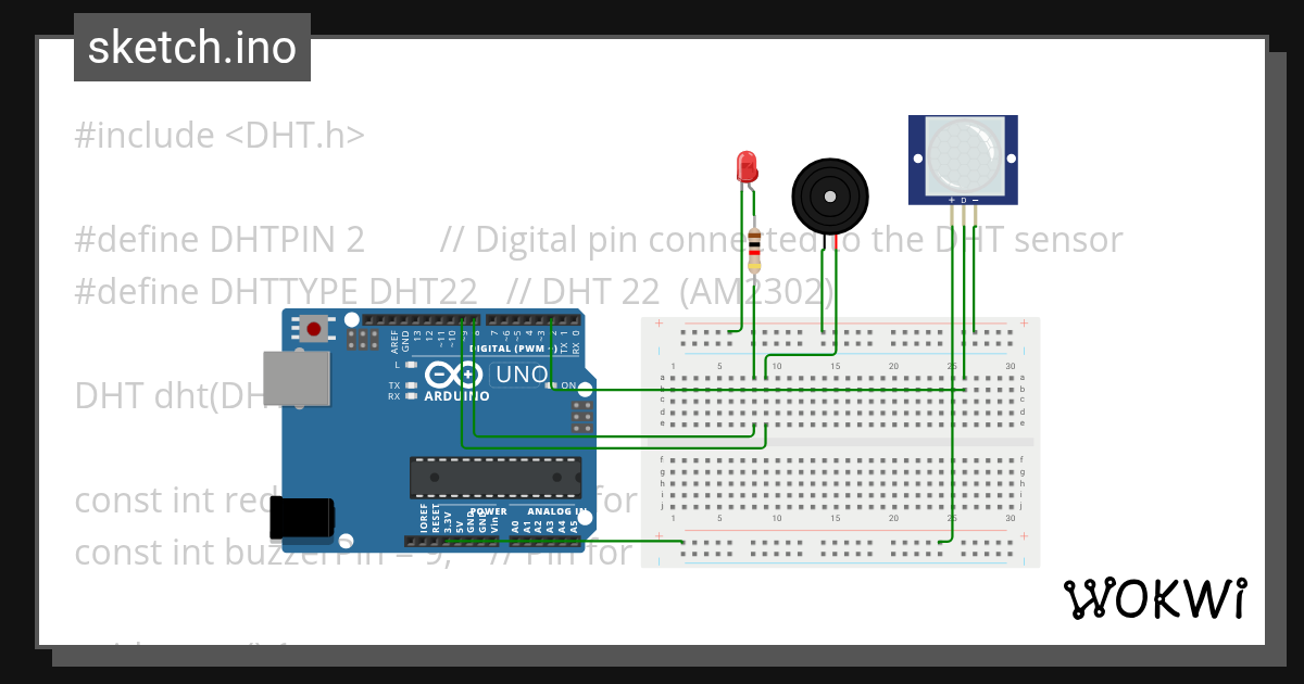 Deteksi Gerakan1 - Wokwi ESP32, STM32, Arduino Simulator