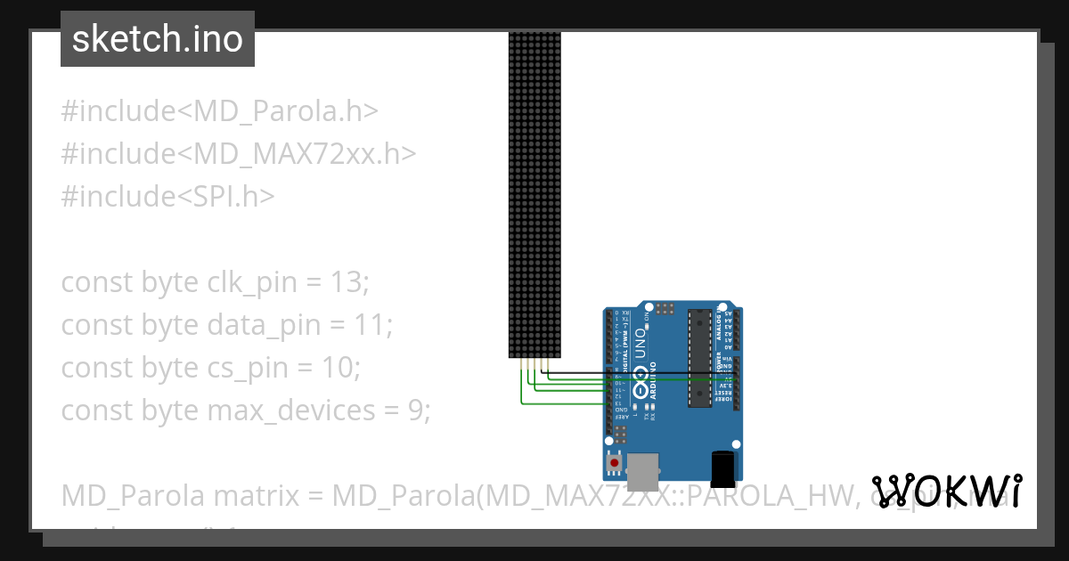 led matrix - Wokwi ESP32, STM32, Arduino Simulator