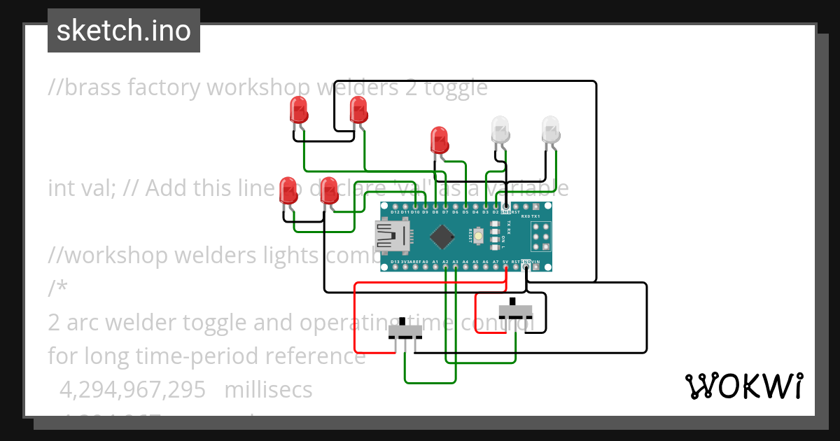 workshop lights brass factory - Wokwi ESP32, STM32, Arduino Simulator