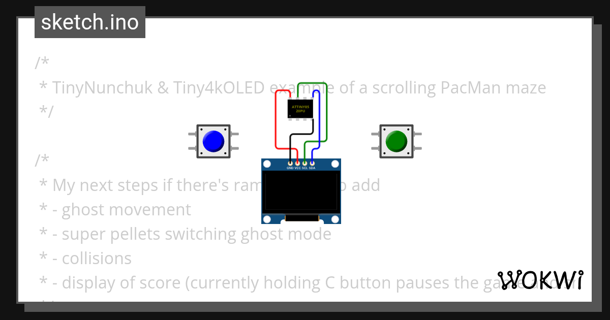 Test OLED - Wokwi ESP32, STM32, Arduino Simulator