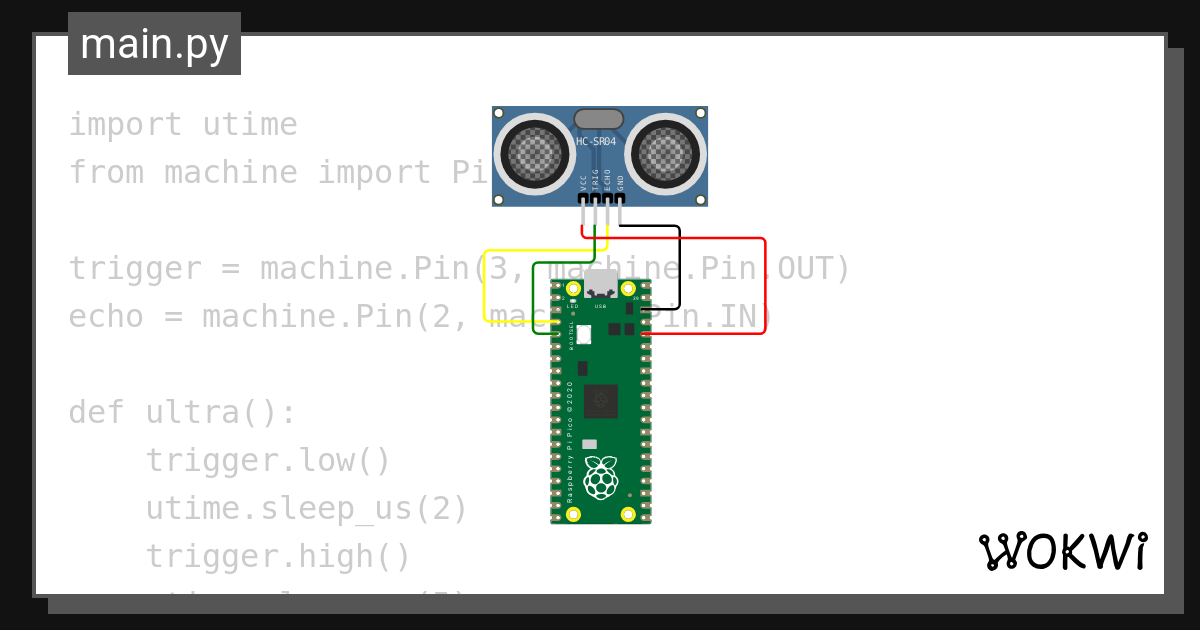 Ultra Sensor Ding Stem Wokwi Esp32 Stm32 Arduino Simulator