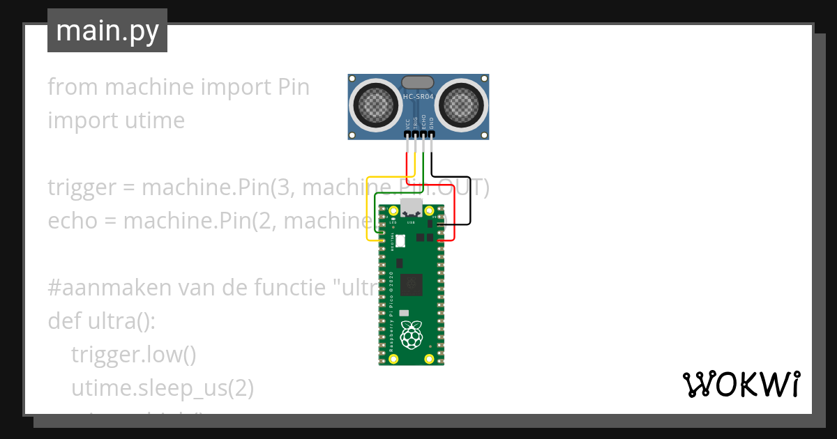 distance sensor - Wokwi ESP32, STM32, Arduino Simulator
